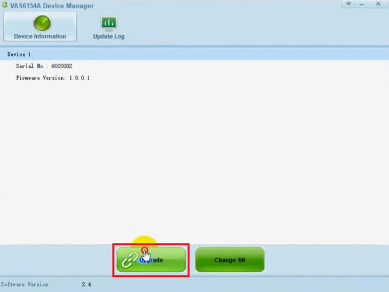 VNCI 6154A Firmware Update, USB Connection, Change SN Guide